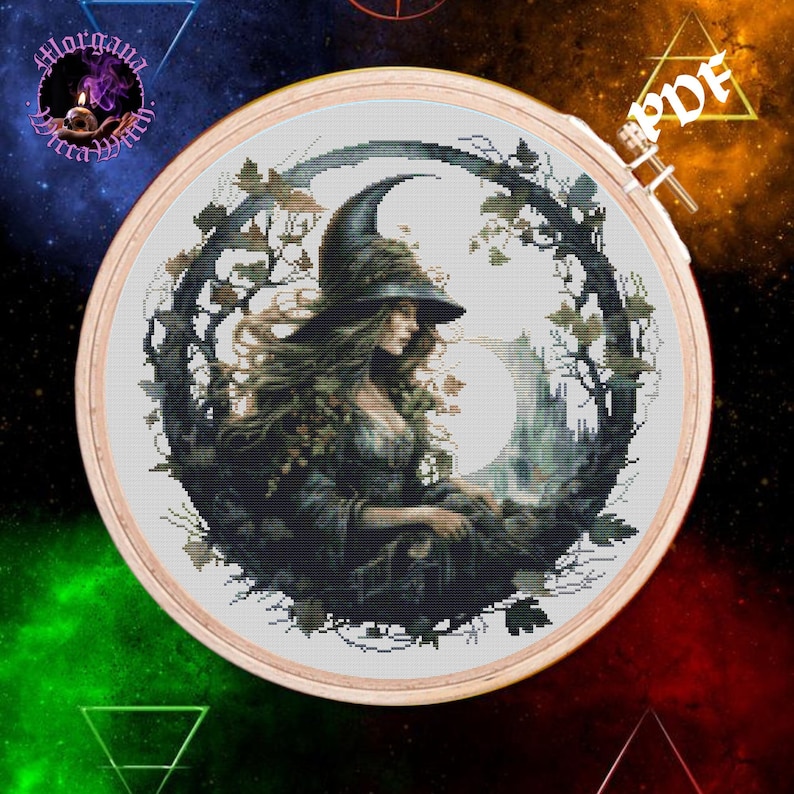 Forest Wicca Witch ,pagan Cross Stitch,wiccan Altar,cross Stitch ...