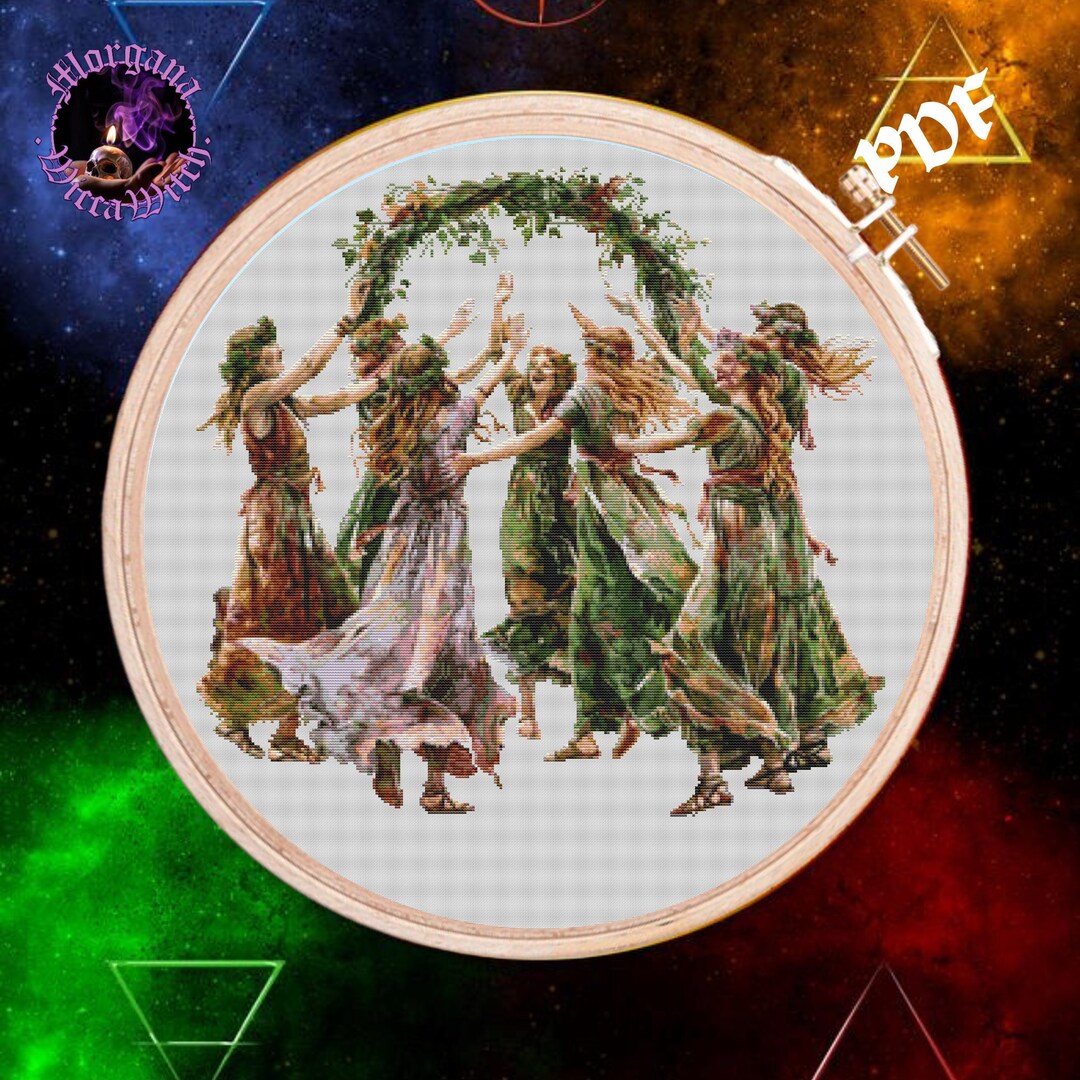 Forest Wicca Witches ,pagan Cross Stitch,wiccan Altar,cross Stitch ...