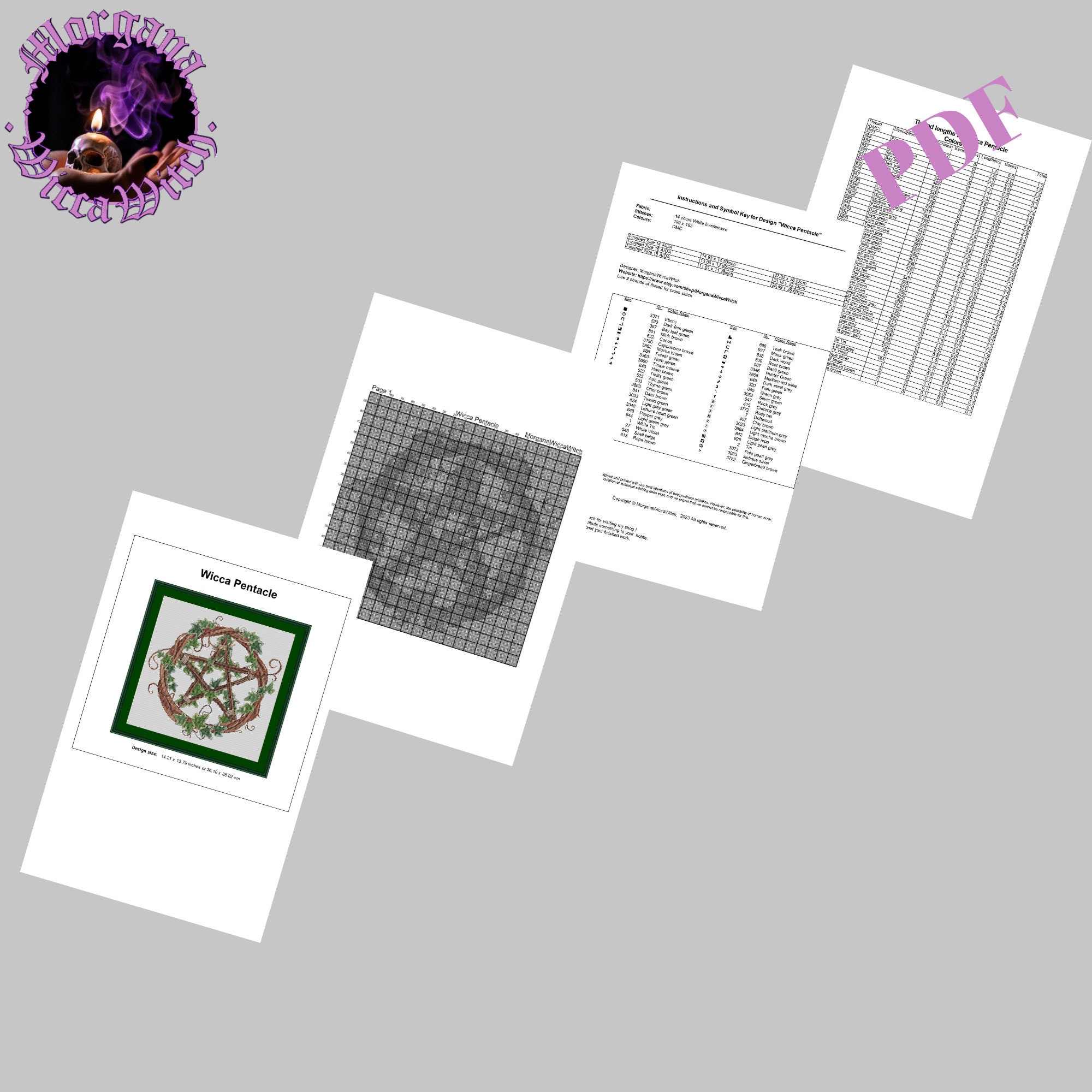 Forest Wicca Witch ,pagan Cross Stitch,wiccan Altar,cross Stitch ...