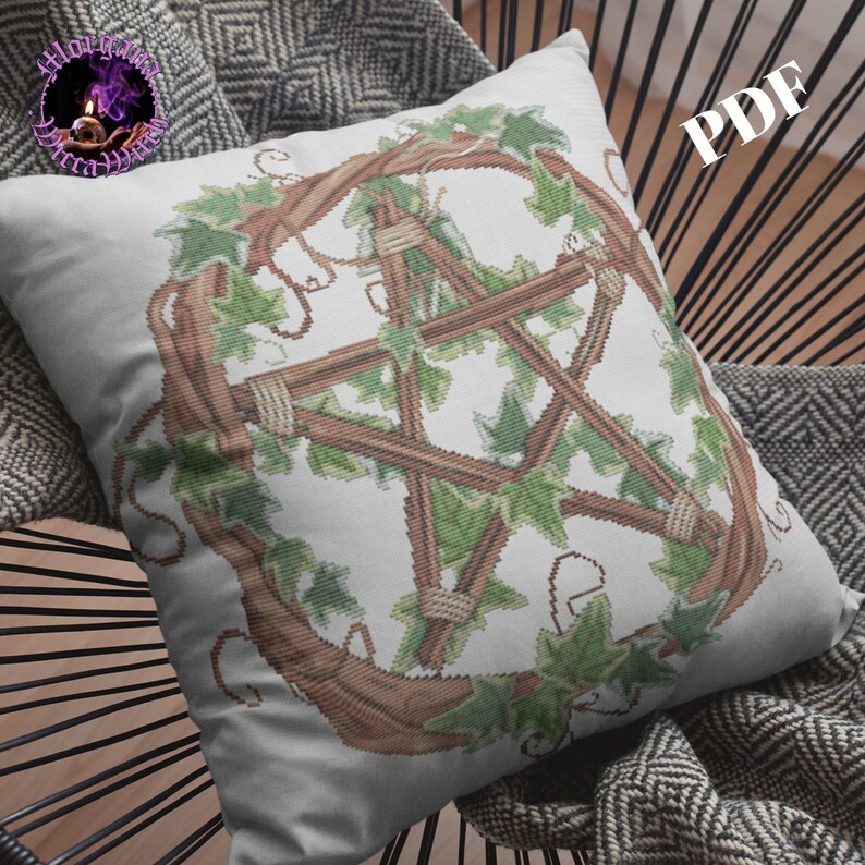 Wicca Pentacle,wicca Cross Stitch,pagan Embroidery - Etsy