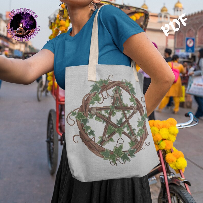 Wicca Pentacle,wicca Cross Stitch,pagan Embroidery - Etsy