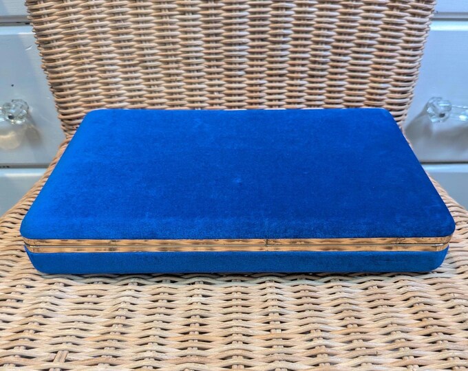 Royal Blue Clamshell Jewelry Box - Etsy
