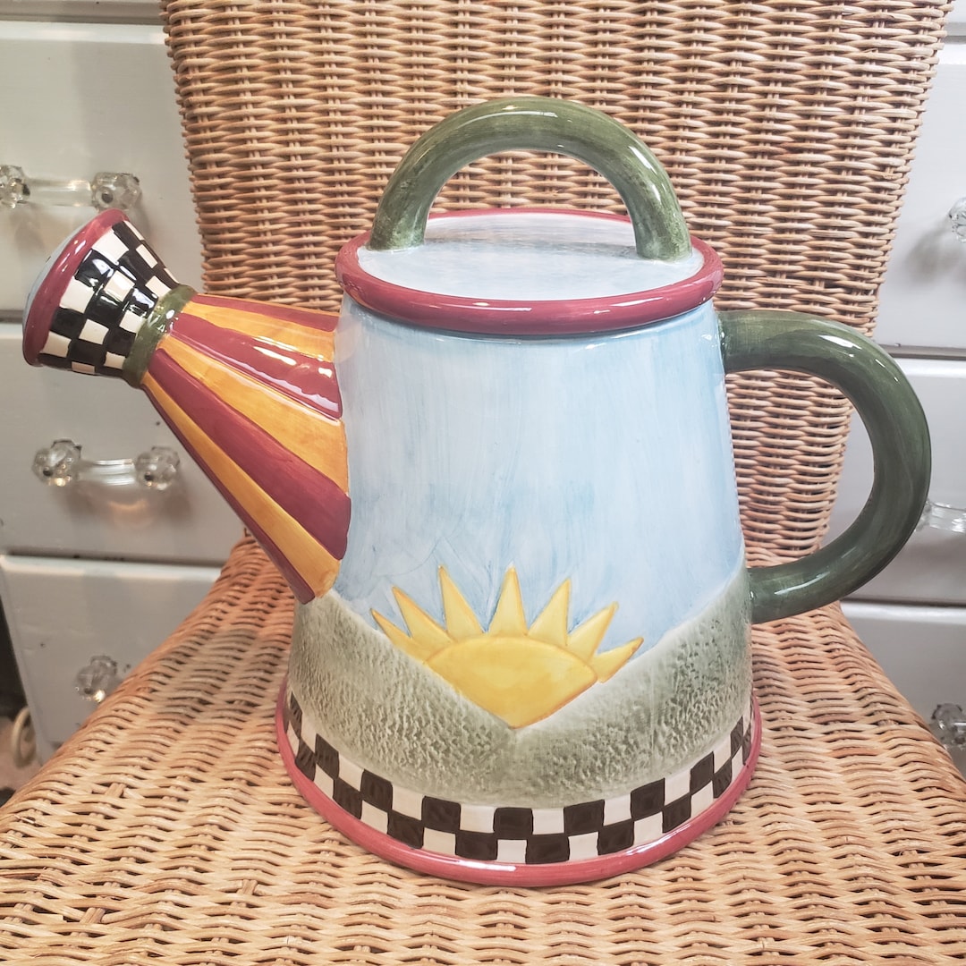 Hand-painted Watering Can Cookie Jar by Sakura for Debbie Mumm - Etsy