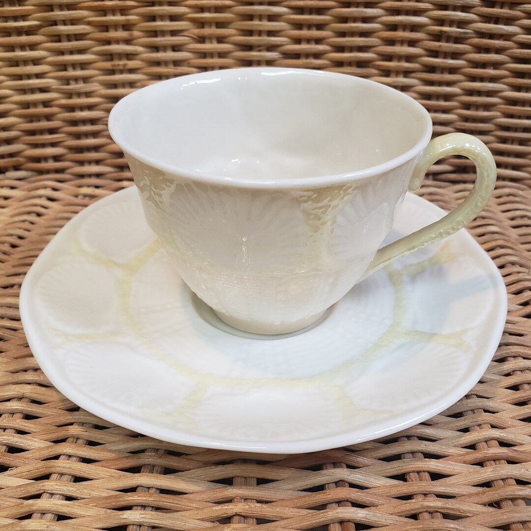 Belleek Seashell Teacup & Saucer - Etsy
