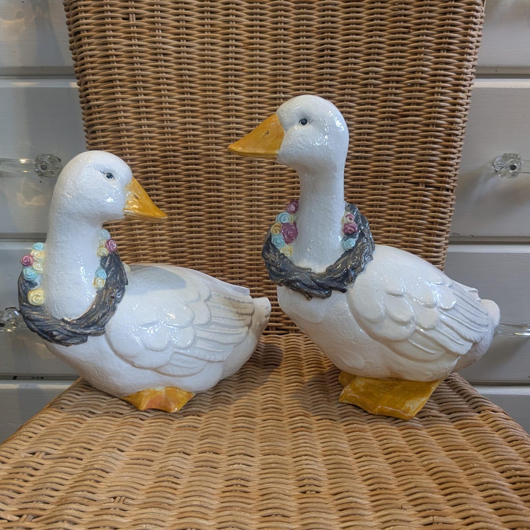 Set of 2 Ceramic Geese - Etsy