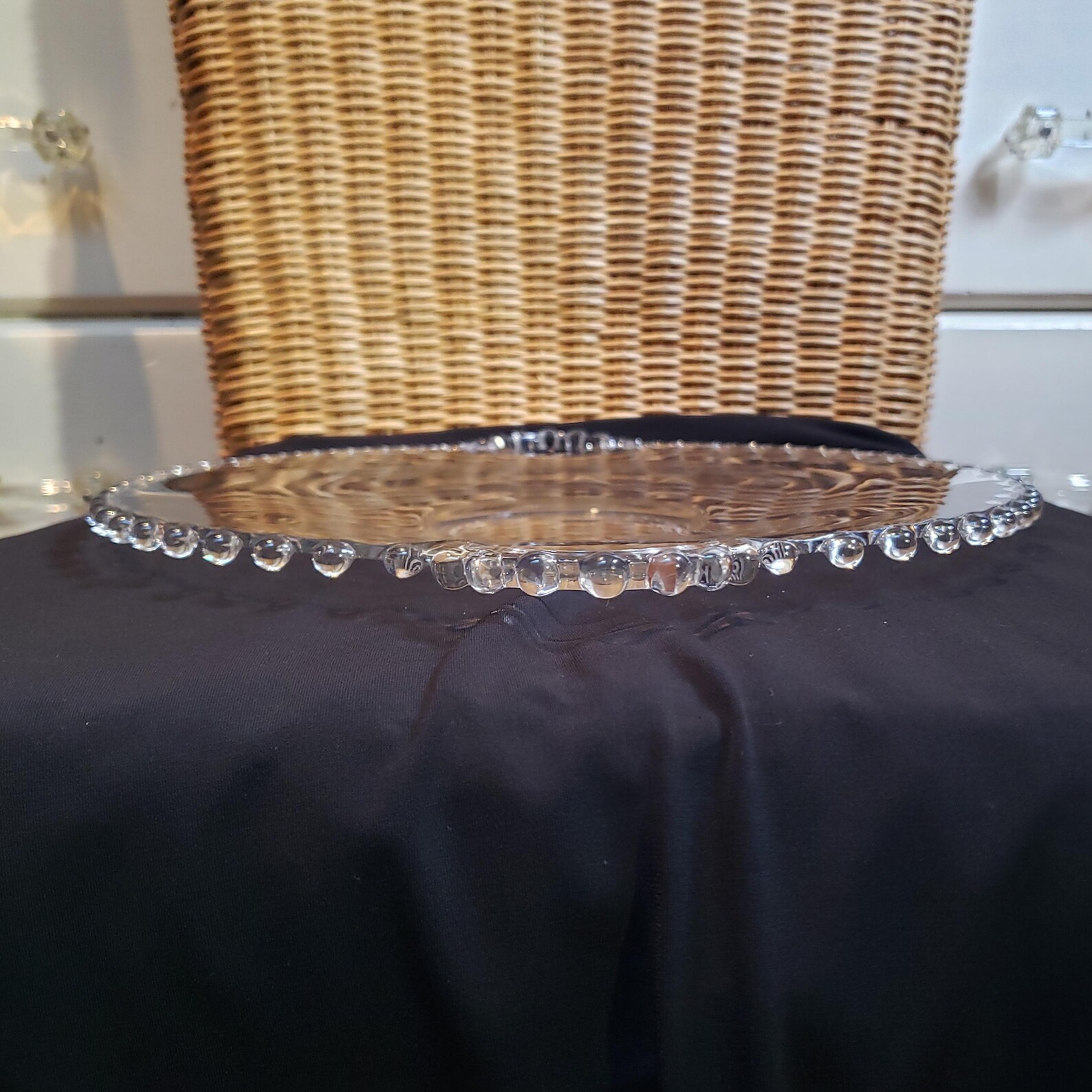 Imperial Glass Candlewick Clear Glass 14 Inch Double-handle Round ...