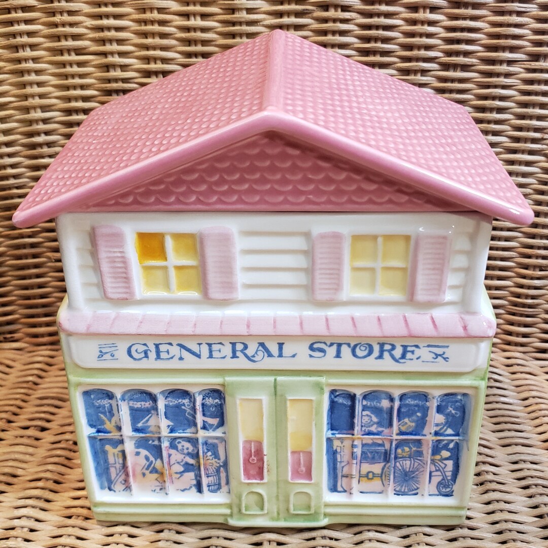 1987 Our Town General Store Hand Painted Canister in Original Box - Etsy