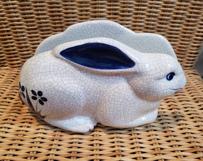 1994 Dedham Pottery Bunny Rabbit Napkin/mail Holder - Etsy