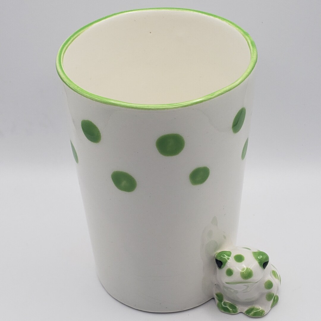 Schmid Folia Design Bright Green Polka Dot & Frog Cup 2 - Etsy