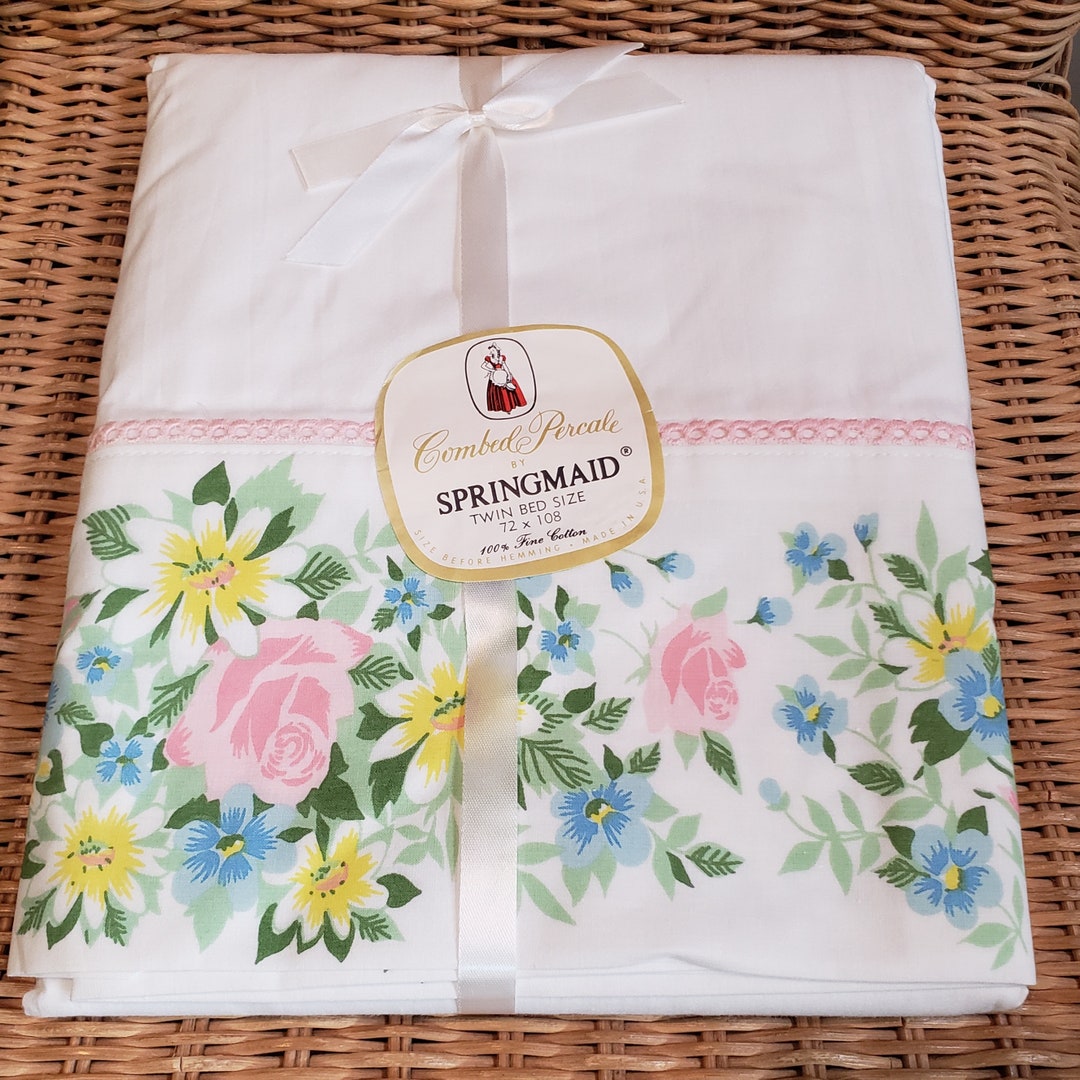 Springmaid Morning Garden Unopened Twin Flat Sheet - Etsy