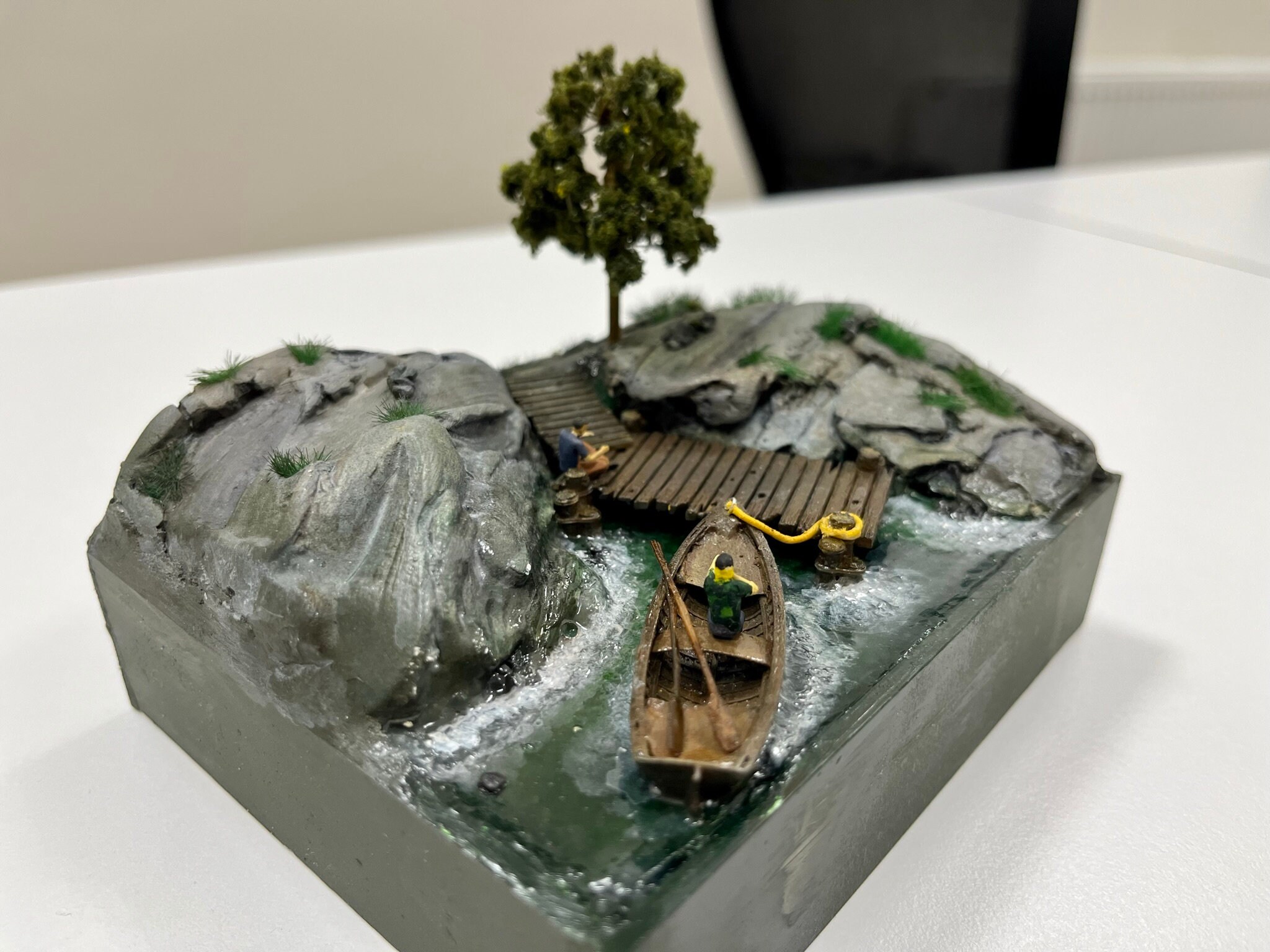 Lake With Boat Diorama 1/87 Scale, Handmade Miniature 1/87 Scale ...