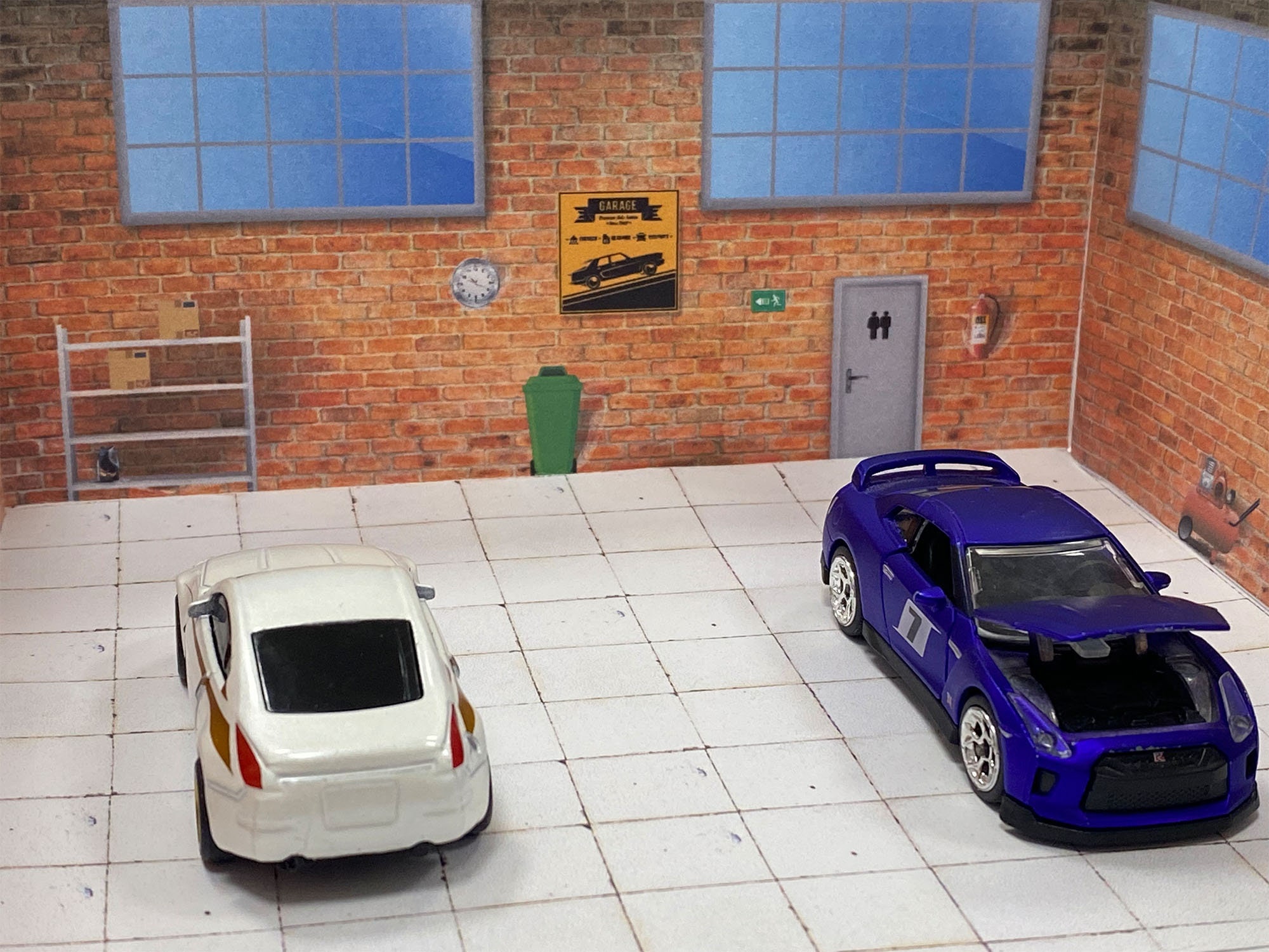 1/64 Diorama Garage Workshop, Diorama Prints, Diorama Model Mechanic ...