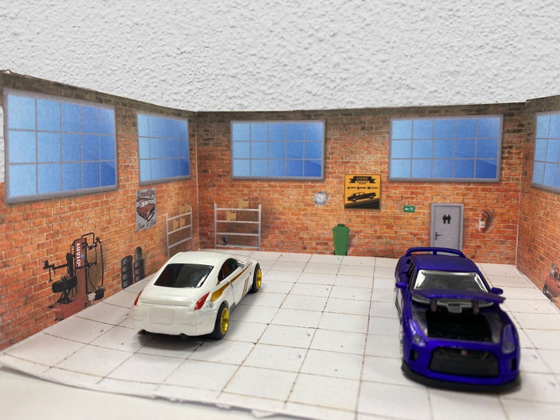 1/64 Diorama Garage Workshop, Diorama Prints, Diorama Model Mechanic ...