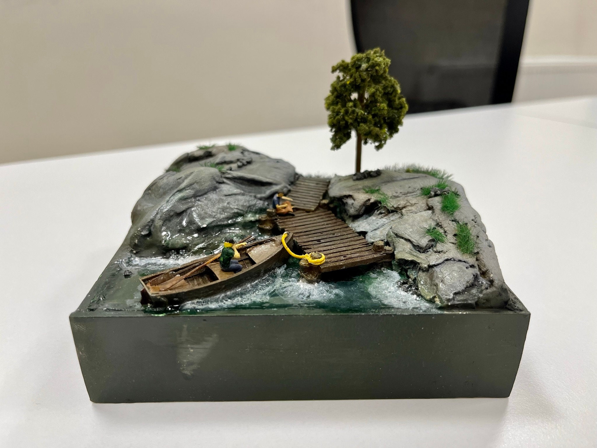 Lake With Boat Diorama 1/87 Scale, Handmade Miniature 1/87 Scale ...