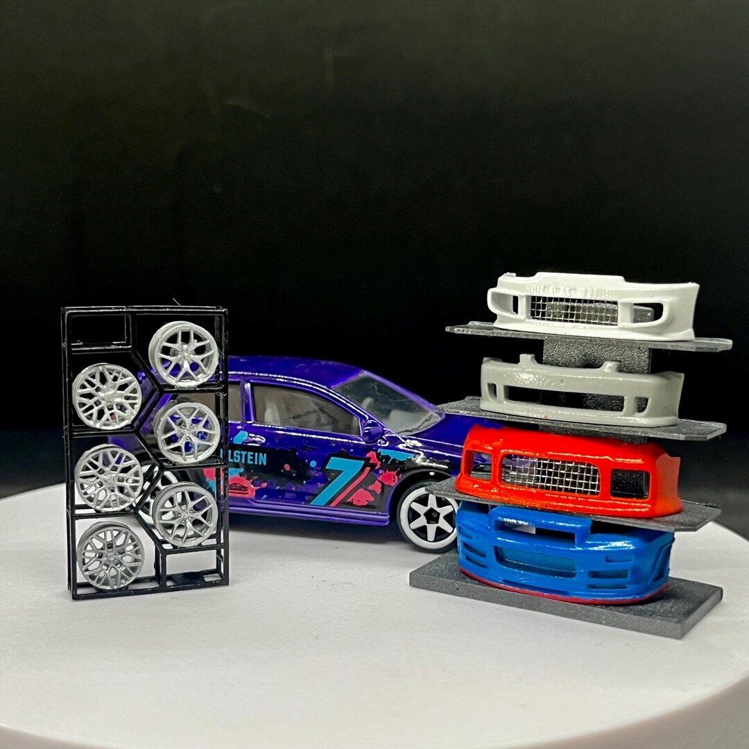 Miniature Rack With Front Bumpers 1:64 Scale - Perfect for Car Shop ...