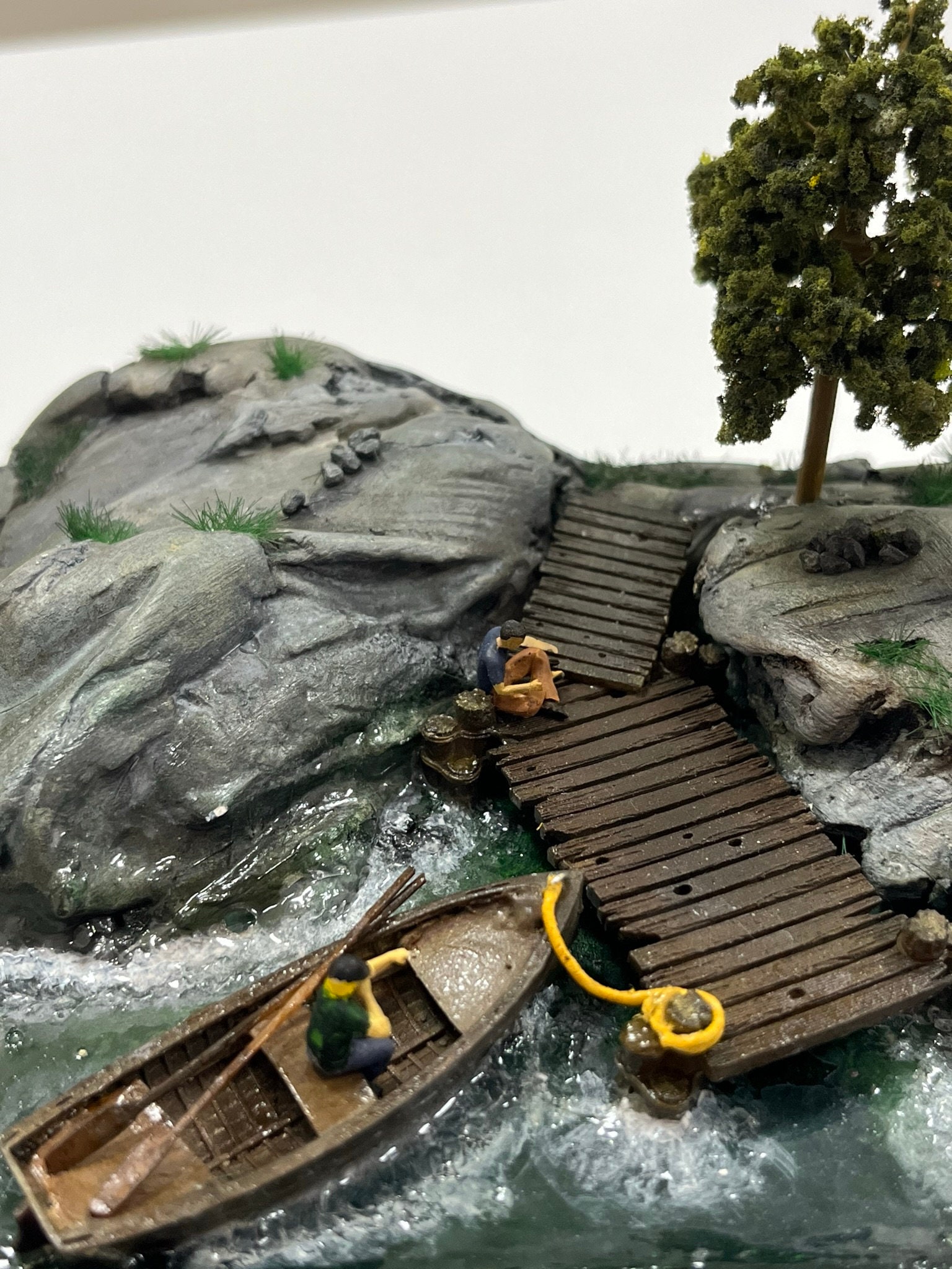 Lake With Boat Diorama 1/87 Scale, Handmade Miniature 1/87 Scale ...