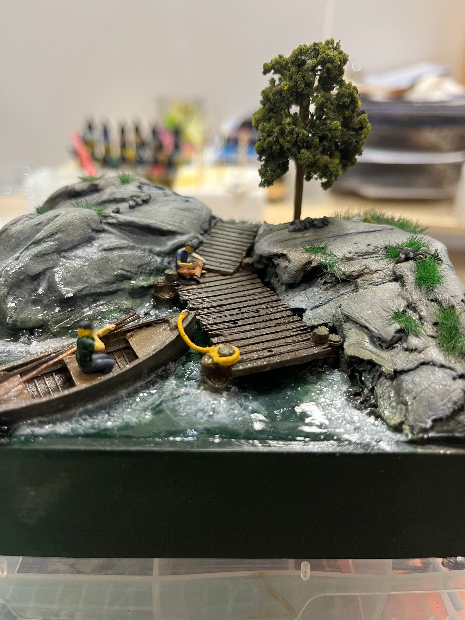 Lake With Boat Diorama 1/87 Scale, Handmade Miniature 1/87 Scale ...