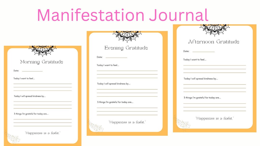 Digital Manifestation Journal, Manifestation Workbook, Undated Planner ...