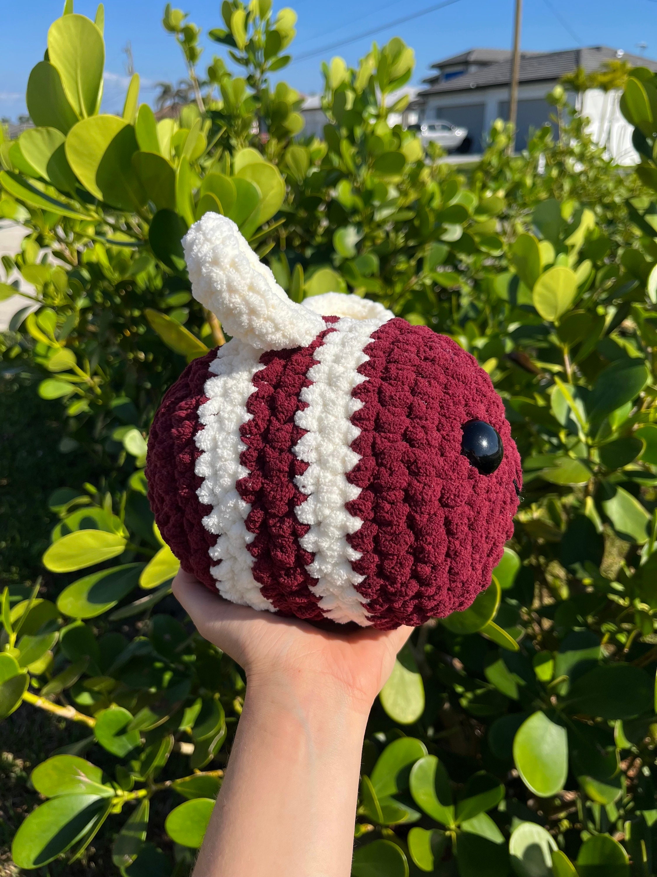 Red Velvet Crochet Bee Plushie Red Velvet Bee Crochet Bee Bee Plushie ...