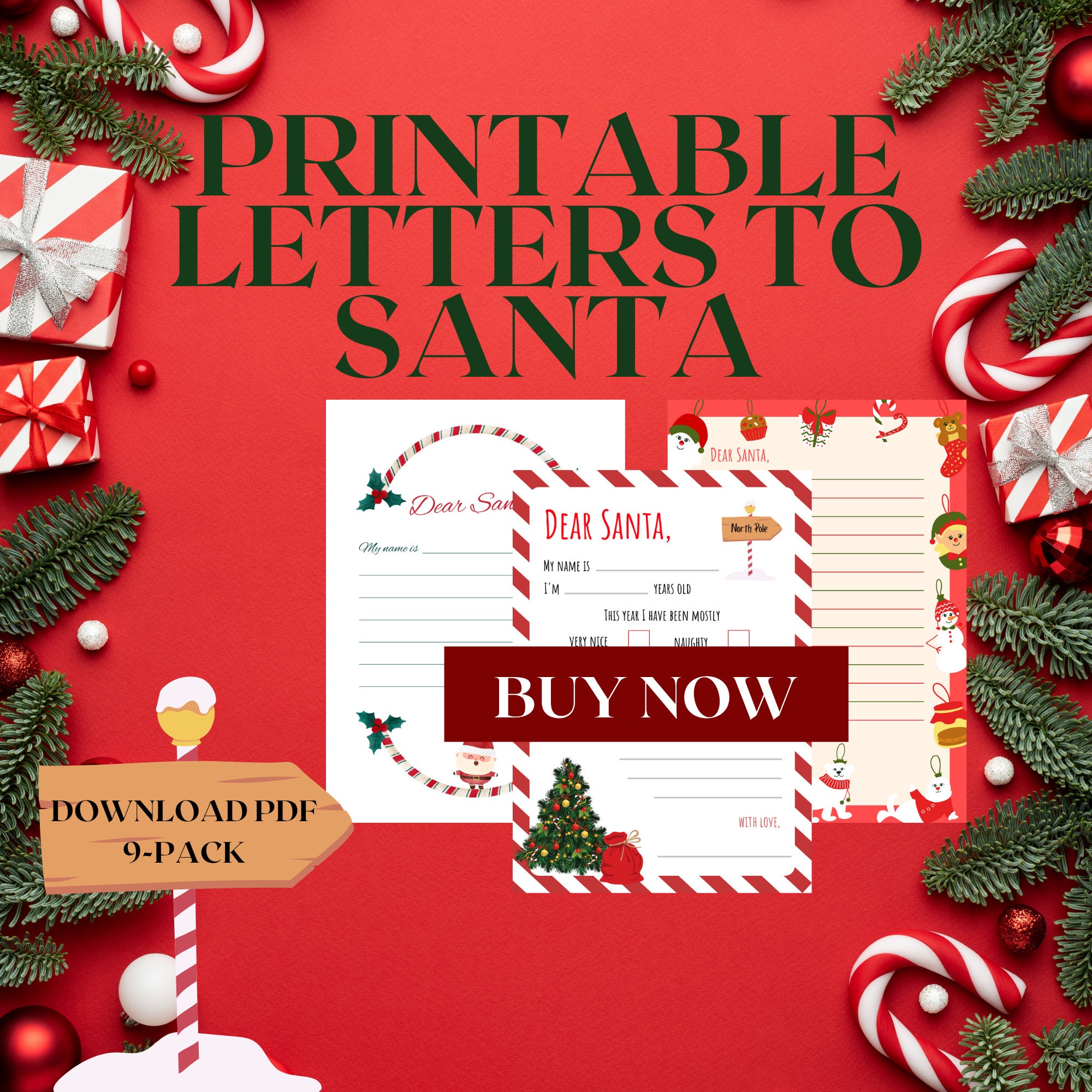 Letter to Santa PRINTABLE / Kids Letter to Santa / Santa Letter ...