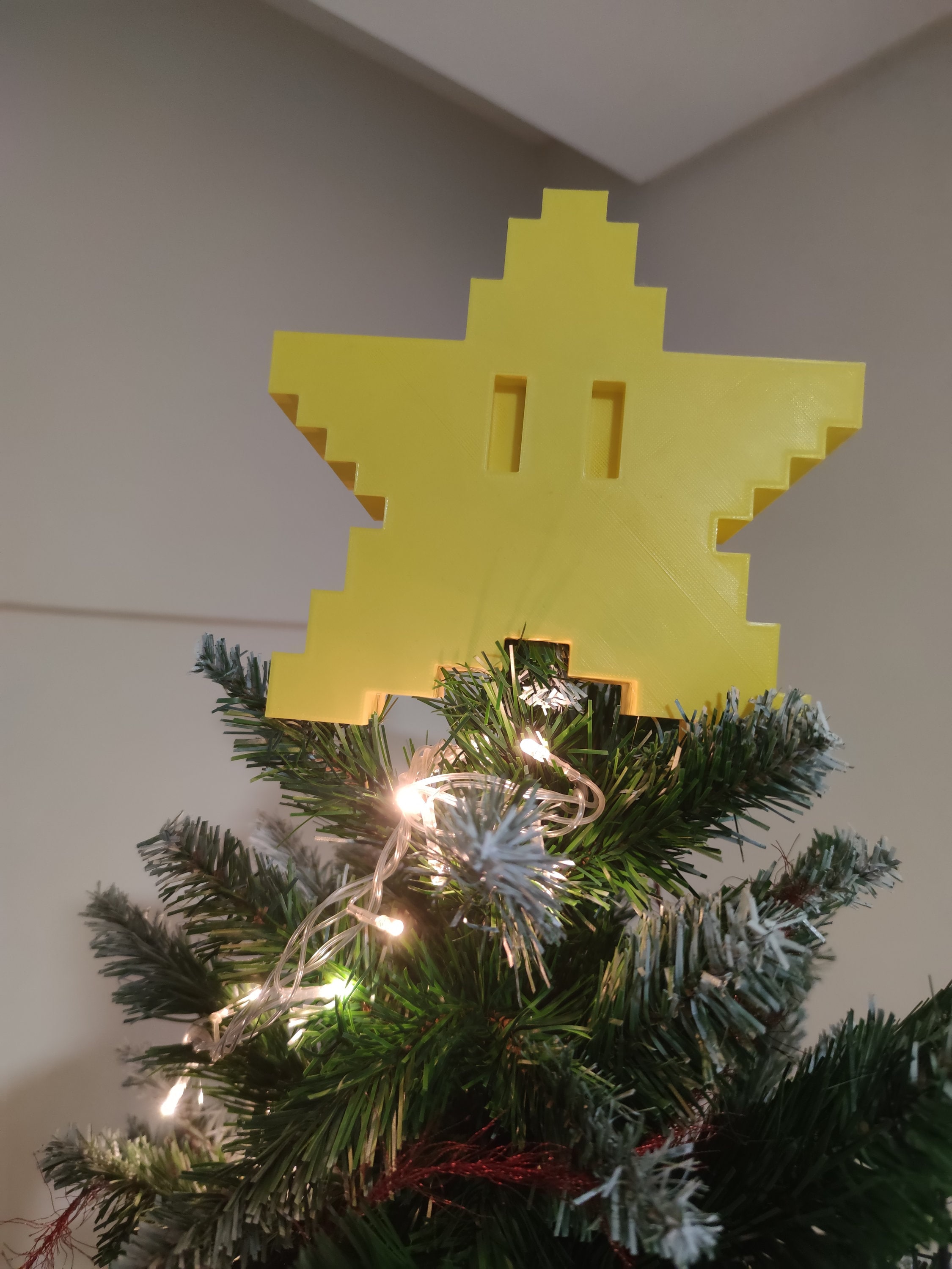 Pixel Super Mario Star Tree Top - Etsy
