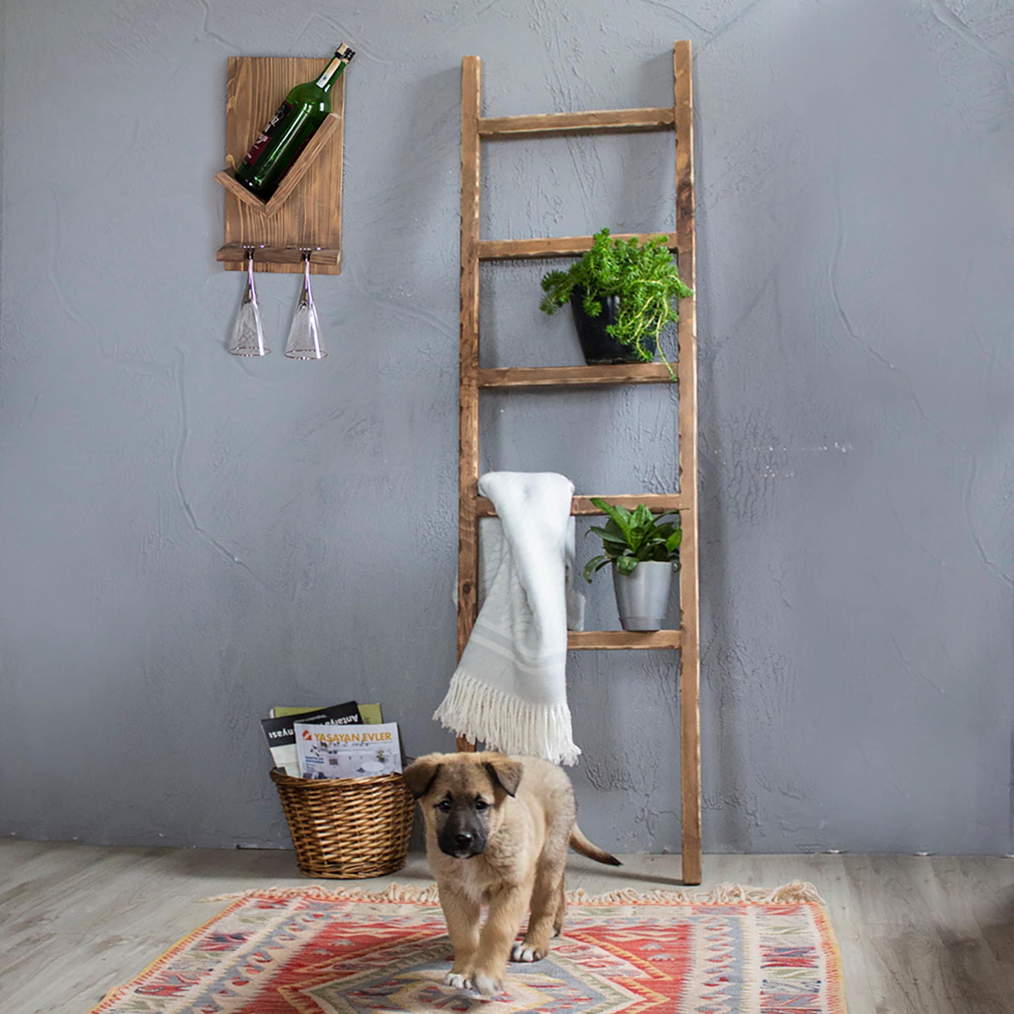 Blanket Ladder , Decorative Ladder , Rustic Wood Ladder, Clothes Ladder ...