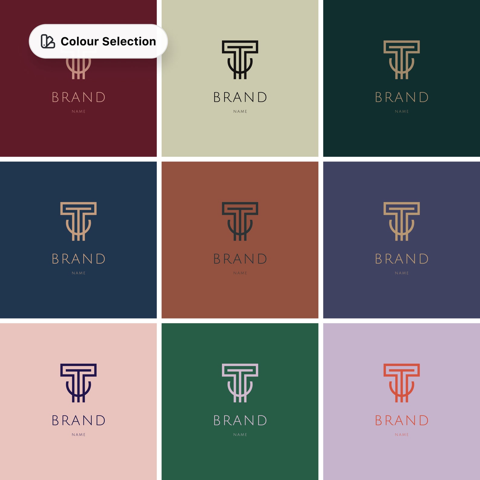 Elegant T Monogram Logo Design - Personalized Custom Initials | Fashion ...