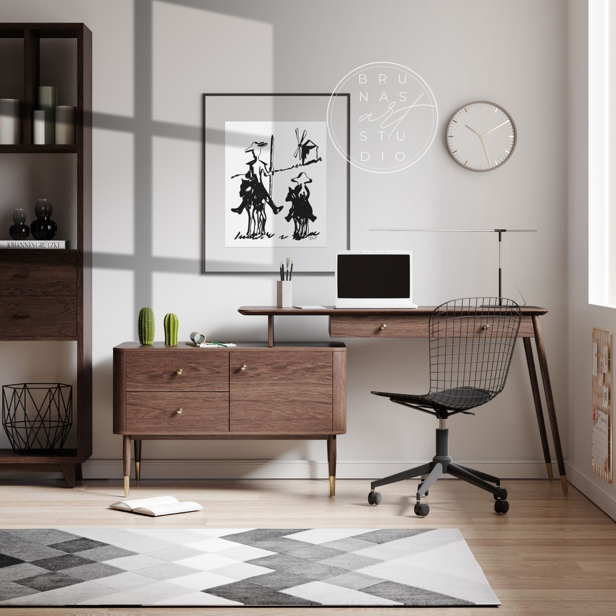 Don Quixote De La Mancha, Sancho Panza, Art Print, Hand Painted ...