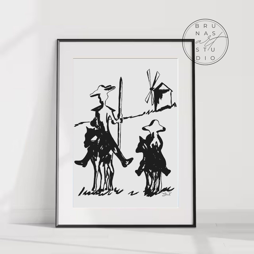 Don Quixote De La Mancha, Sancho Panza, Art Print, Hand Painted ...