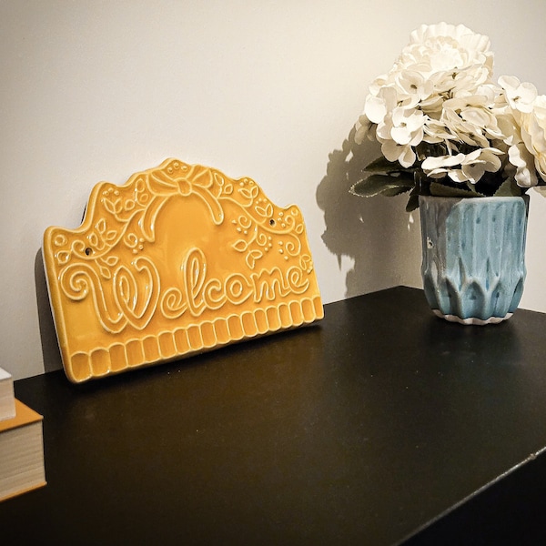 Ceramic Welcome Sign - Etsy UK