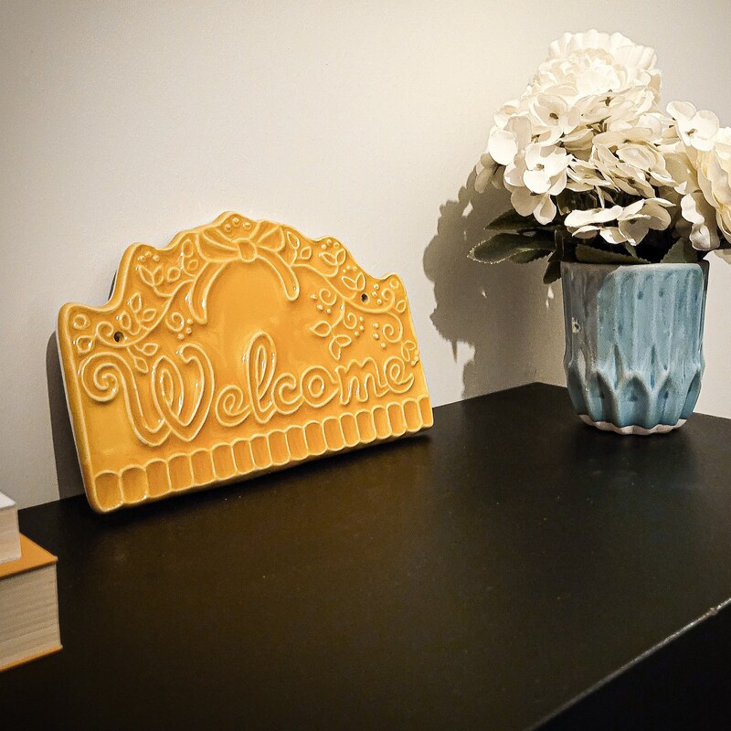 Ceramic Welcome Sign - Etsy UK