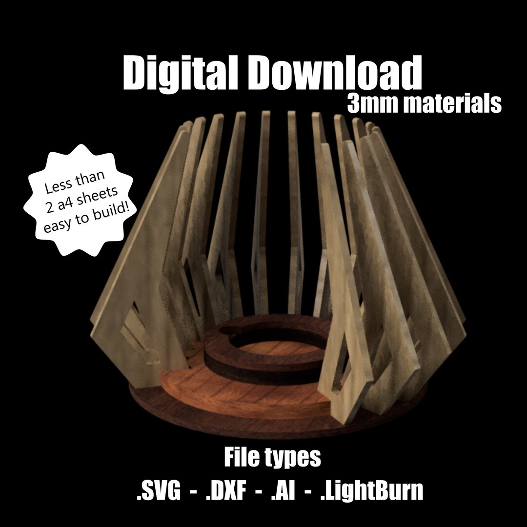 Tealight Candle Stand Diy - Laser Cut Files Instant Download - Vector ...