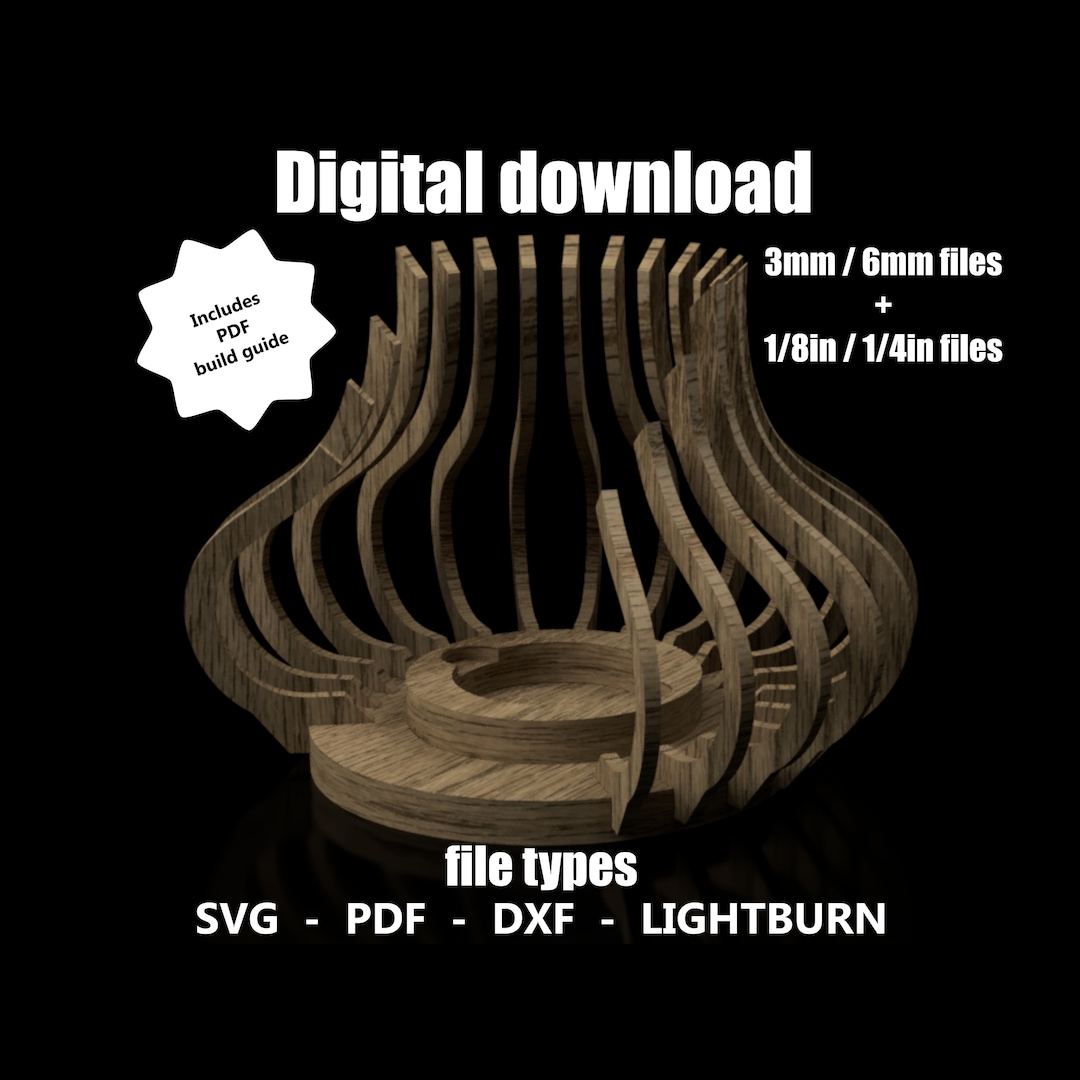 Tealight Candle Stand - Laser Cut Files Instant Download - Vector ...