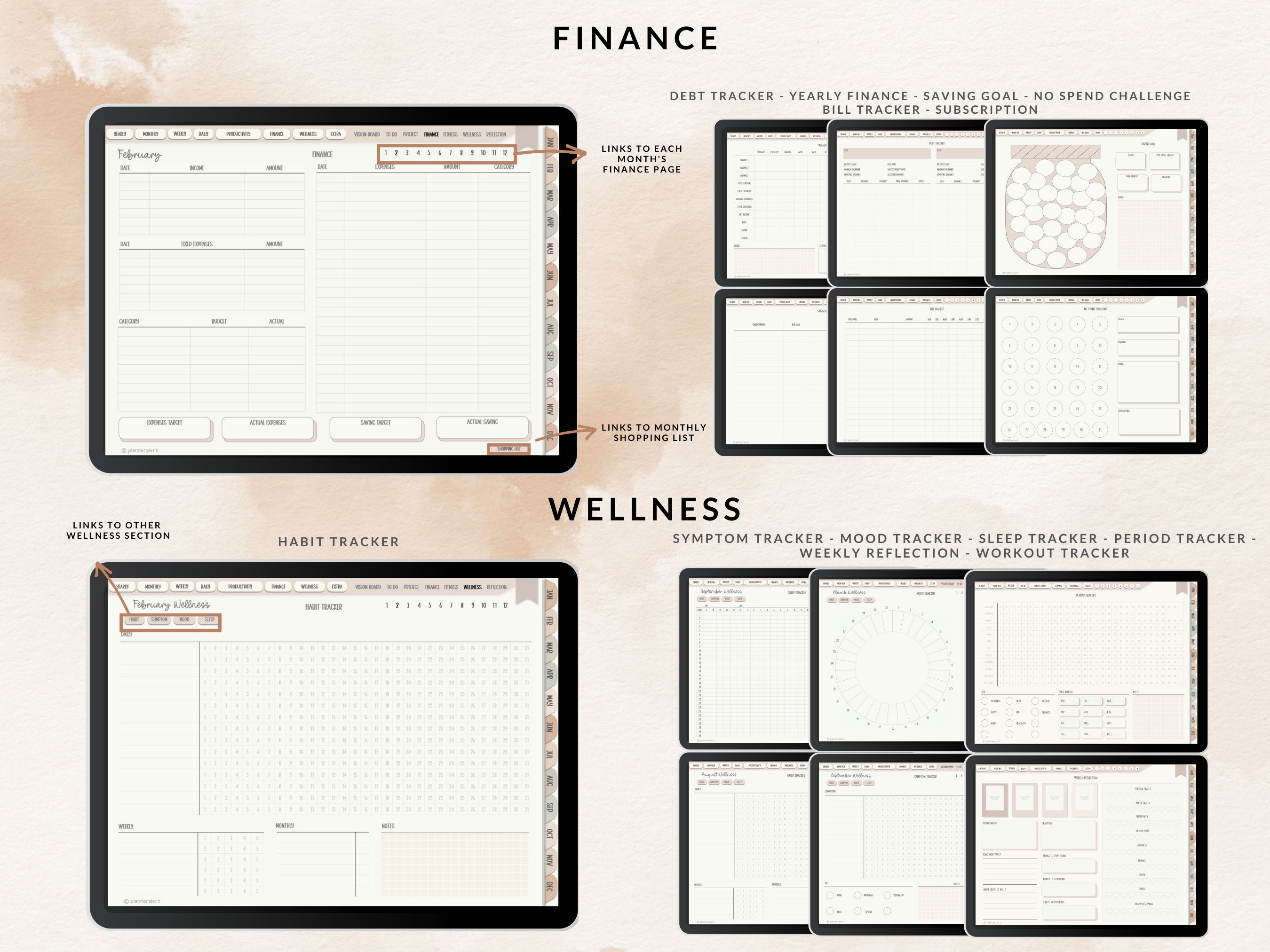 UNDATED Affinity Planner EARTHY Theme, Undated Planner, 2024 iPad Boho ...