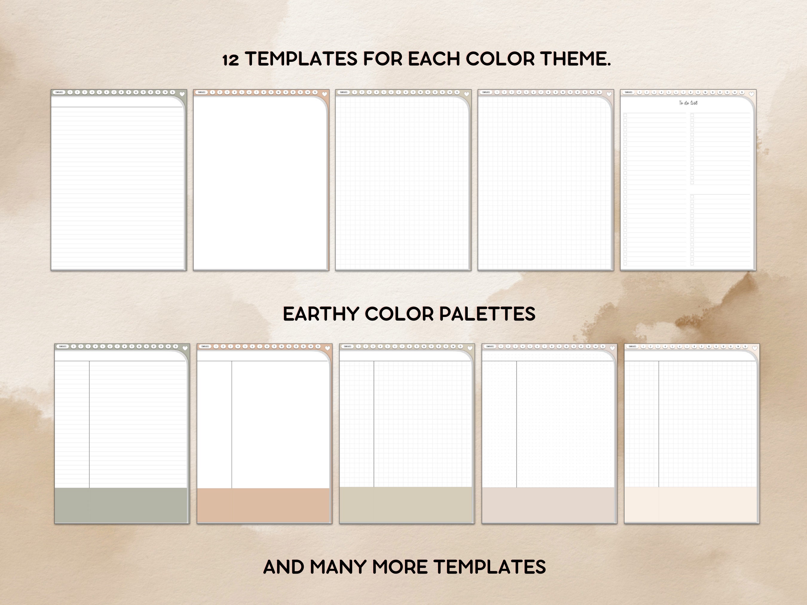 Earthy Digital Notebook, Neutral Digital Notebook, Aesthetic Goodnotes ...