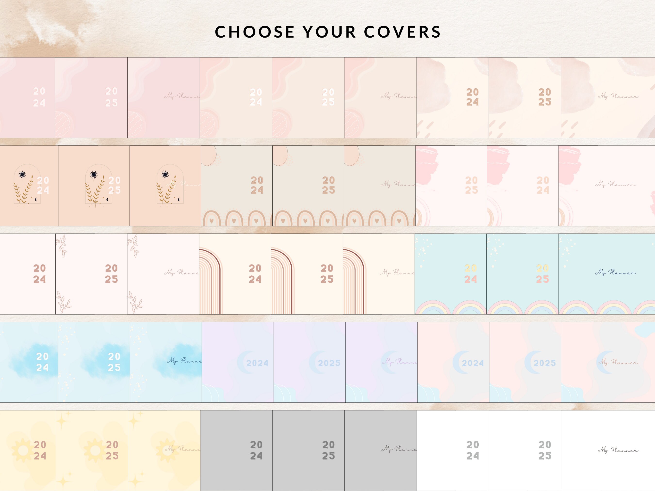 UNDATED Affinity Planner EARTHY Theme, Undated Planner, 2024 iPad Boho ...