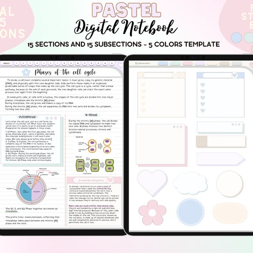 Pastel Digital Notebook Cute Digital Notebook Aesthetic - Etsy