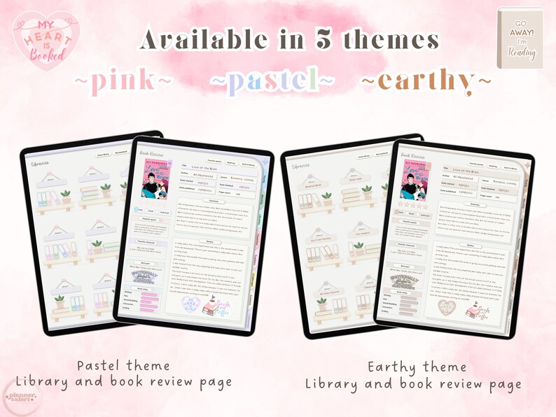 Pink Digital Reading Journal - Pink Book Review, Cute Reading Journal ...
