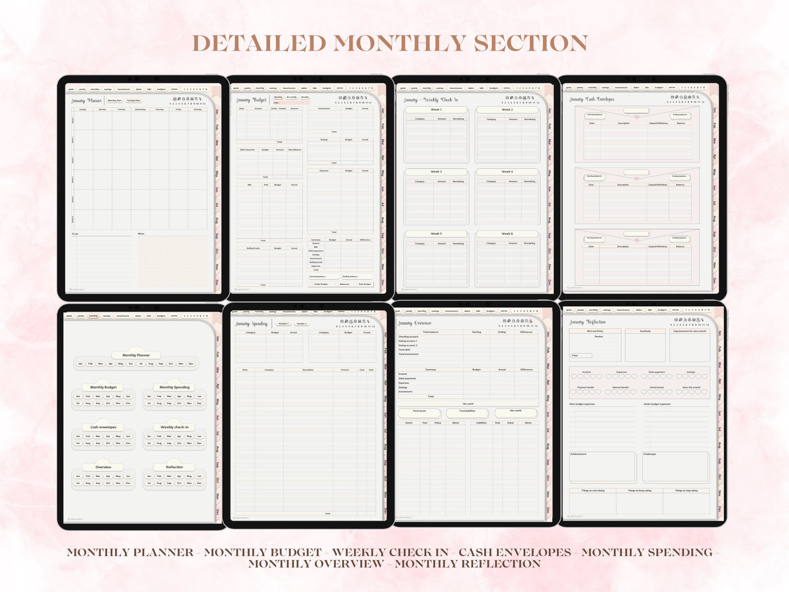 Money Planner - Digital Budget Planner - Savings Planner - Pink Budget ...
