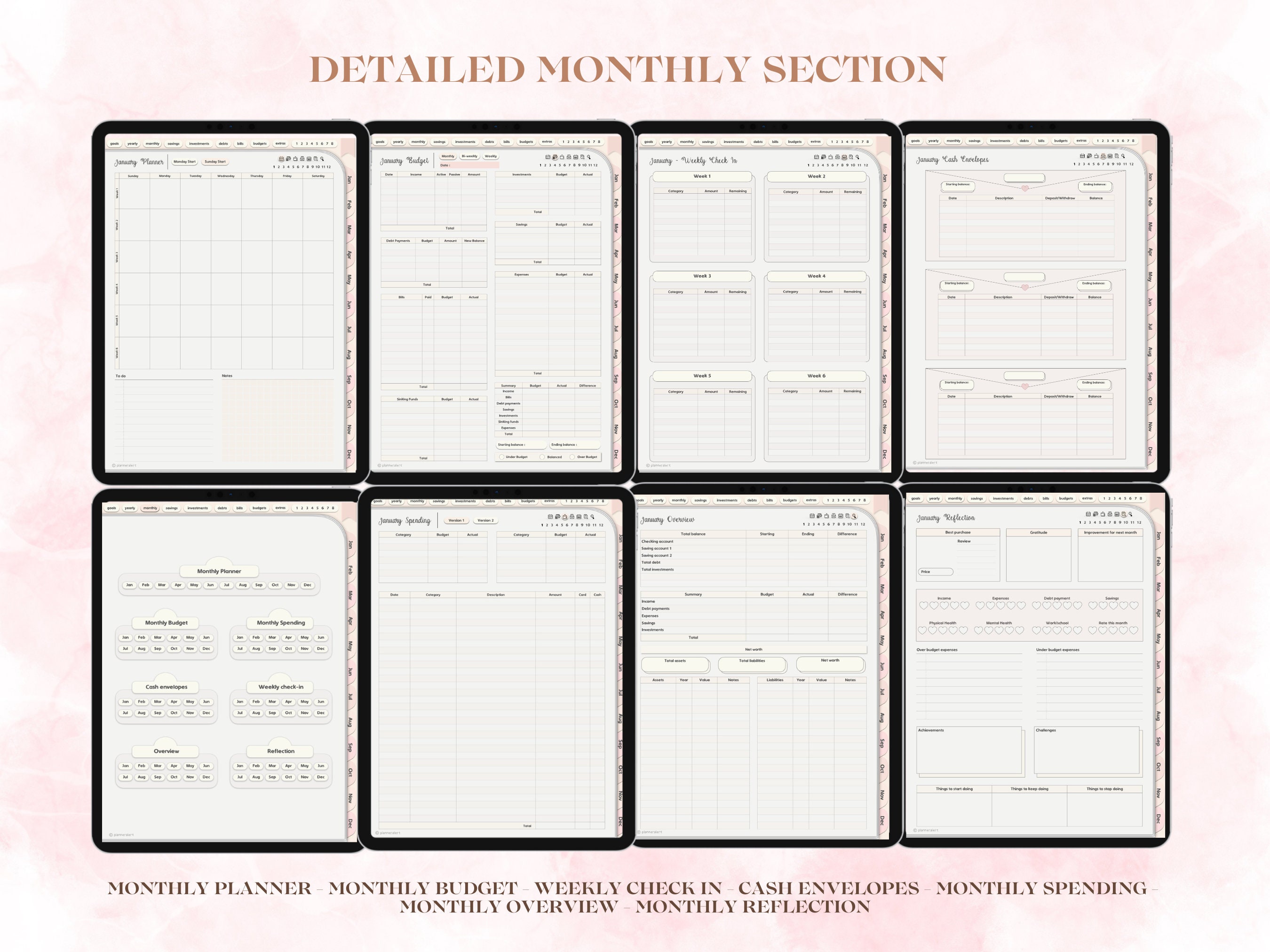 Money Planner - Digital Budget Planner - Savings Planner - Pink Budget ...