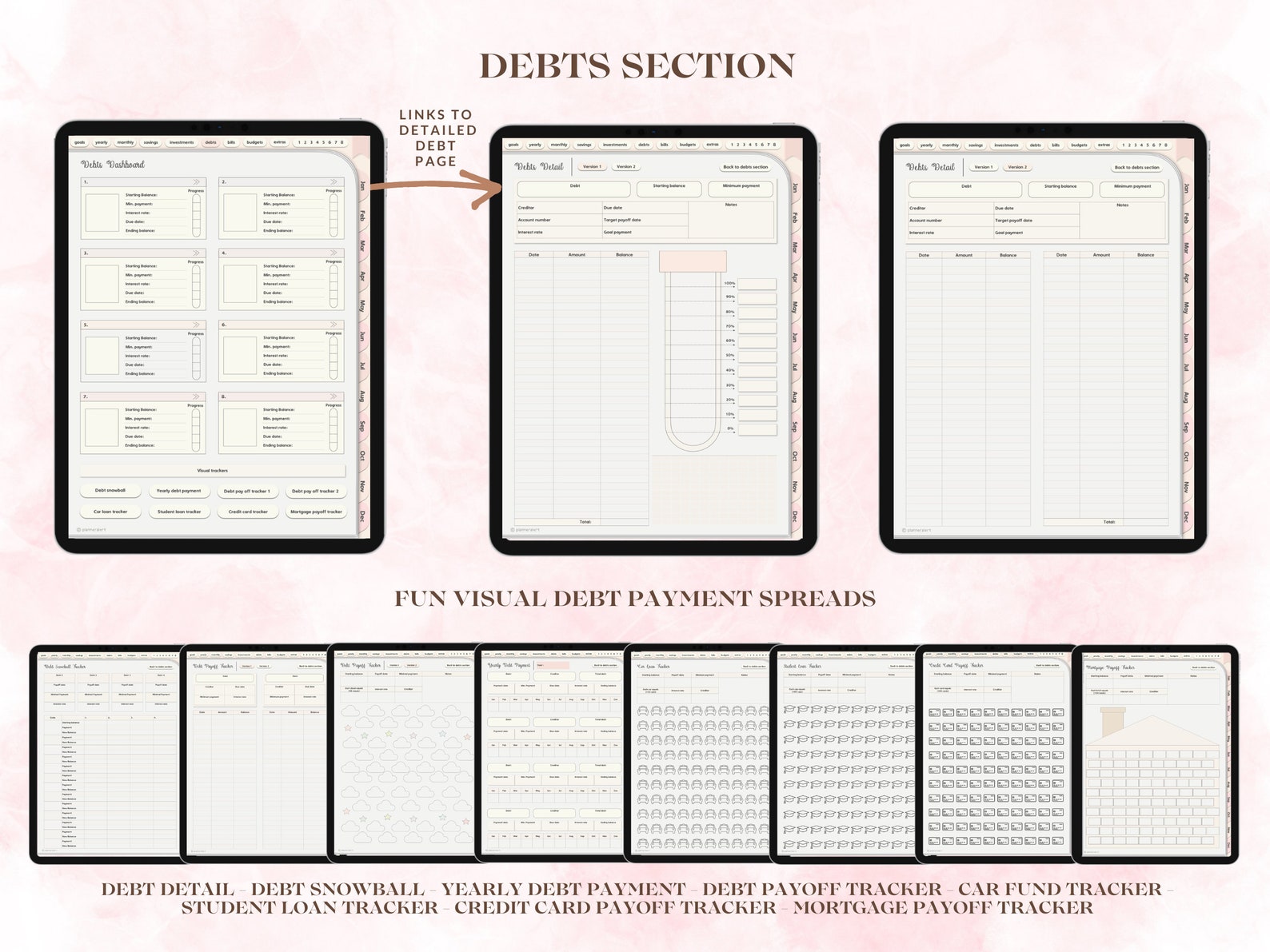 Money Planner - Digital Budget Planner - Savings Planner - Pink Budget ...