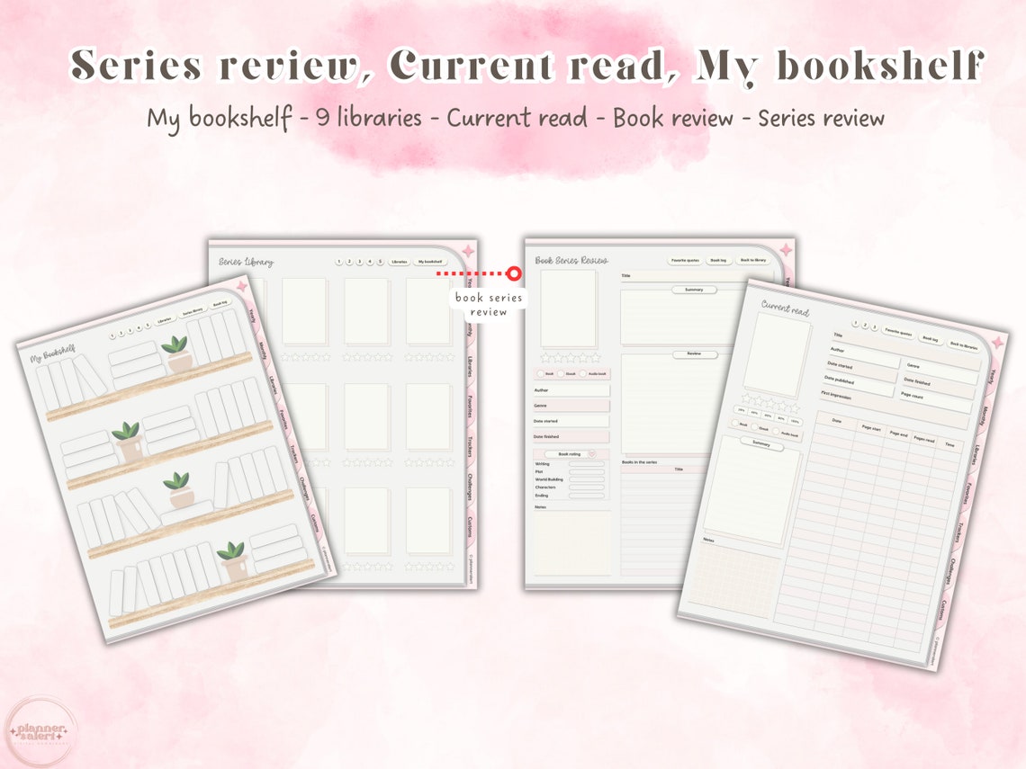 Pink Digital Reading Journal Pink Book Review, Cute Reading Journal ...