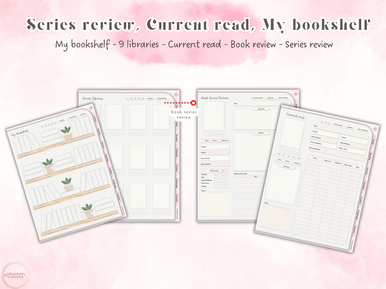 Pink Digital Reading Journal - Pink Book Review, Cute Reading Journal ...