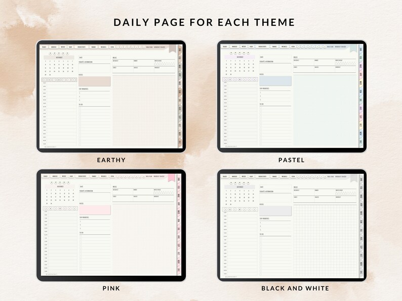 UNDATED Affinity Planner EARTHY Theme, Undated Planner, 2024 iPad Boho ...