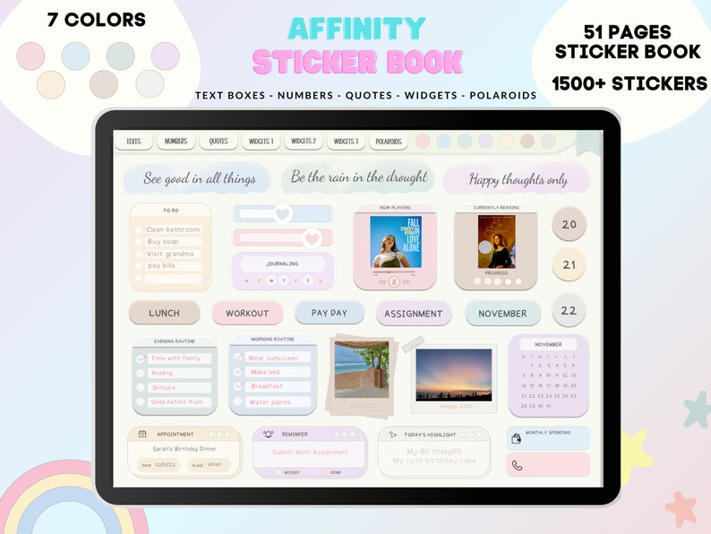 Digital Sticker Book Digital Widgets and Stickers for - Etsy