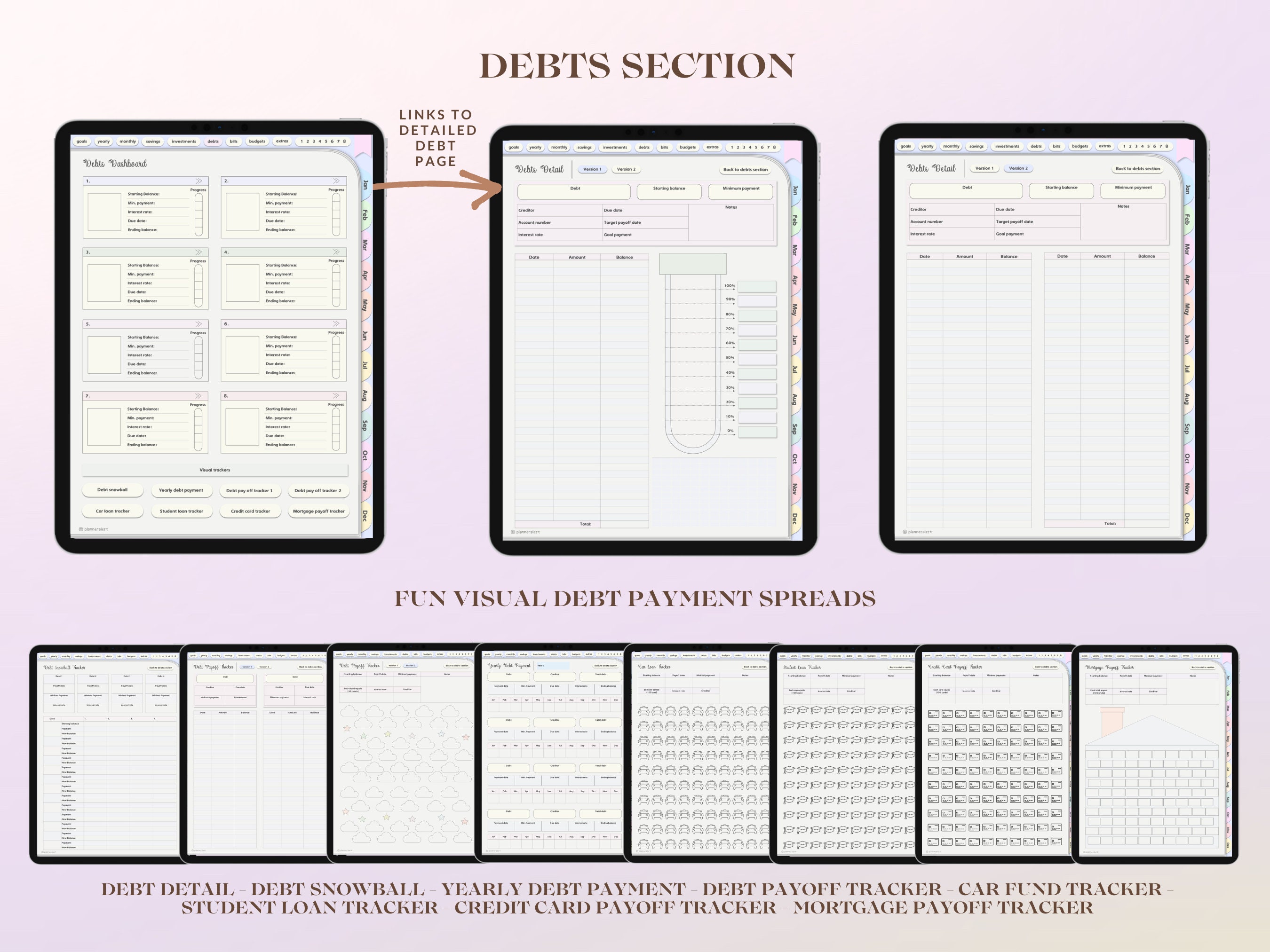 Money Planner Digital Budget Planner Savings Planner Pastel Budget ...