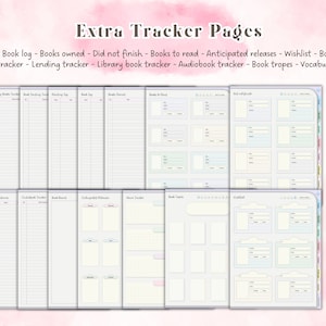 Pink Digital Reading Journal - Pink Book Review, Cute Reading Journal ...
