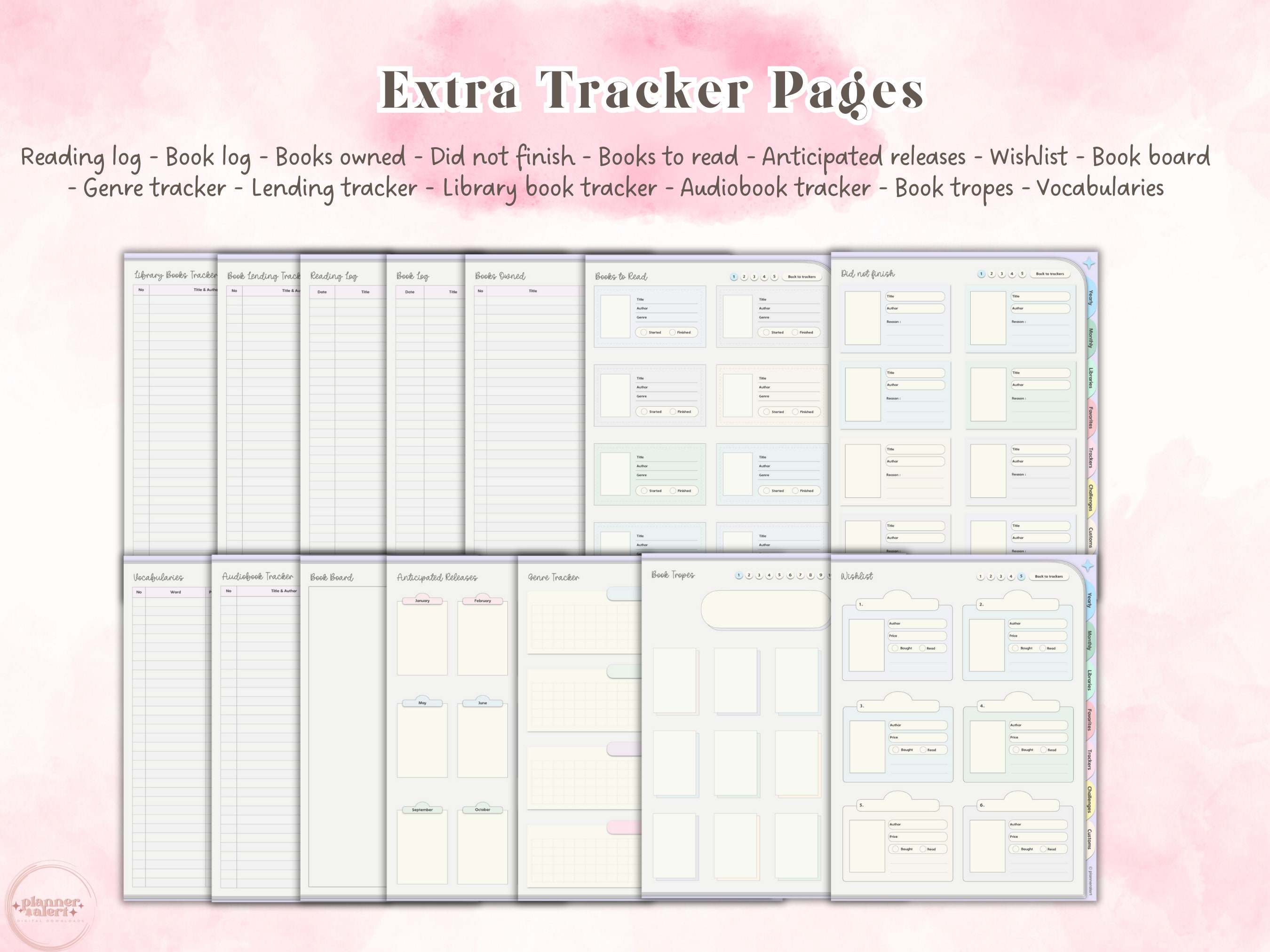 Pink Digital Reading Journal - Pink Book Review, Cute Reading Journal ...