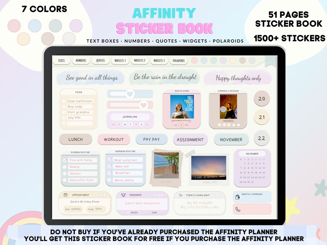 Digital Sticker Book Digital Widgets and Stickers for - Etsy