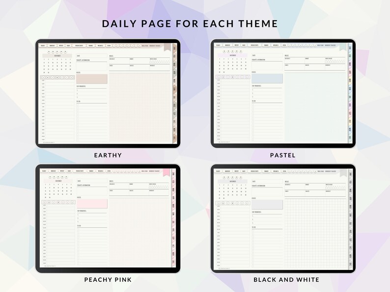 UNDATED Affinity Planner - PASTEL Theme, Undated Planner, iPad Planner ...
